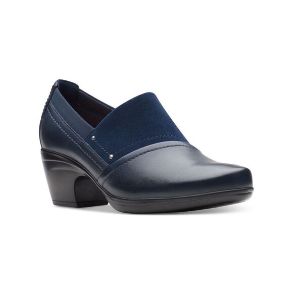 Clarks | Shoes | Clarks Collection Womens Navy Emily Step Wedge Slip On ...